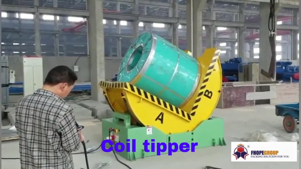 Coil Tipper for Steel Coil and Aluminum Roll - Bag packing and packing line