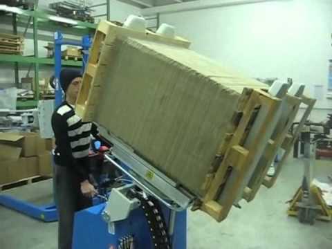 Pallet Turning Inverter in Action - Bag packing and packing line